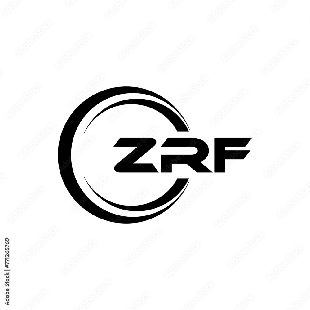 ZRF letter logo design with white background in illustrator, cube logo ...