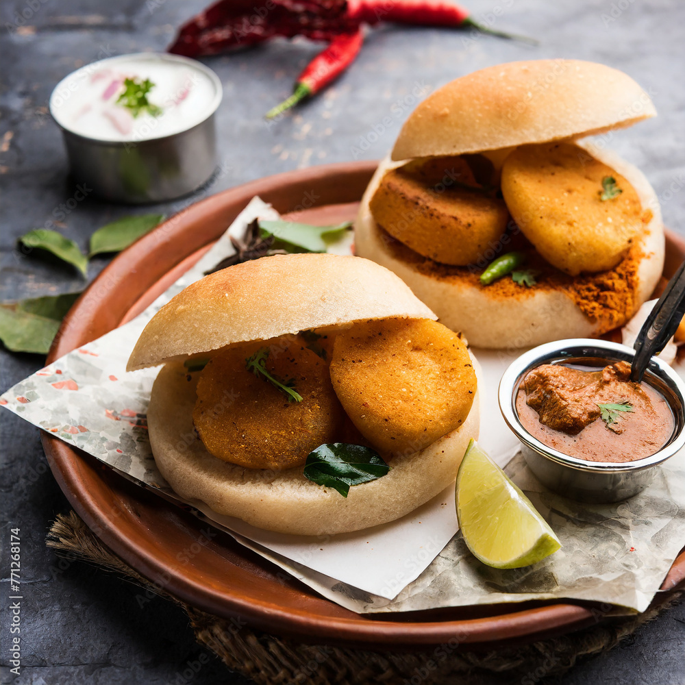 vada pav OR wada pao is indian OR desi burger, is a roadside fast food ...