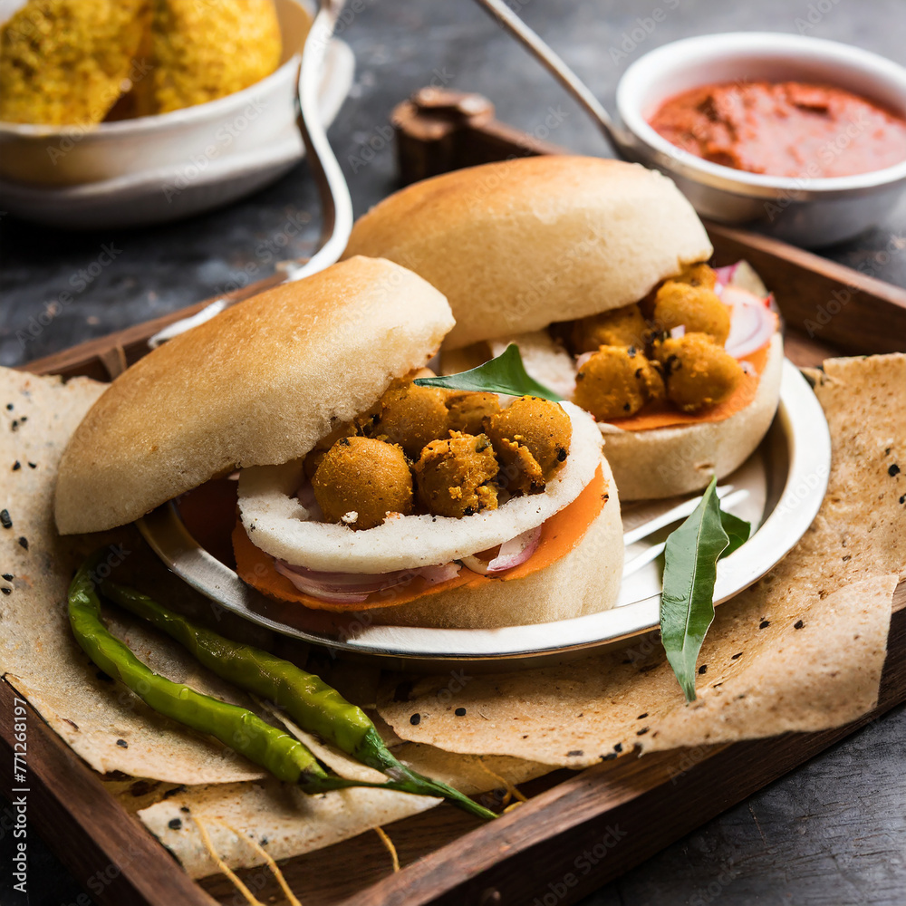 vada pav OR wada pao is indian OR desi burger, is a roadside fast food ...