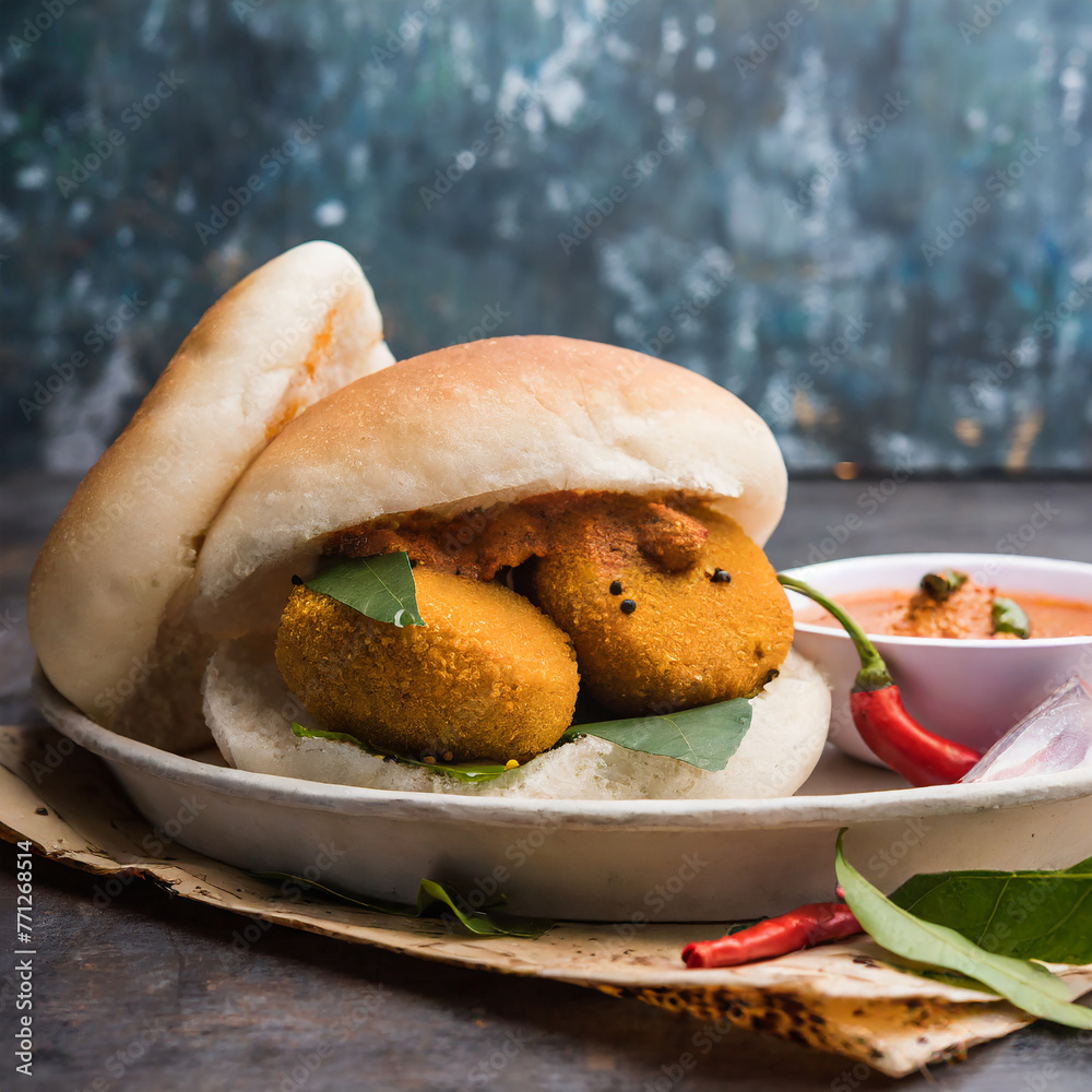 vada pav OR wada pao is indian OR desi burger, is a roadside fast food ...