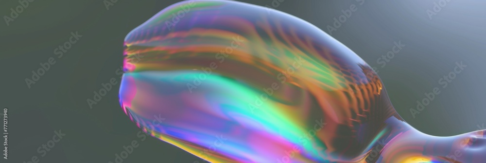 Vibrant iridescent liquid wave texture. This image showcases a fluid ...