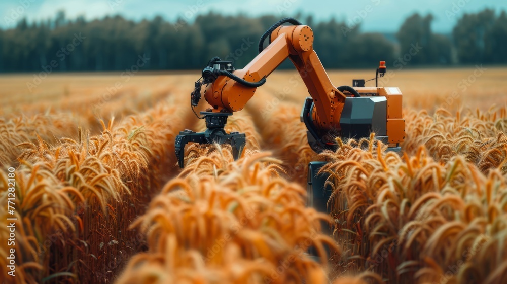 Generate an image showcasing the accuracy of robot arms in crop ...