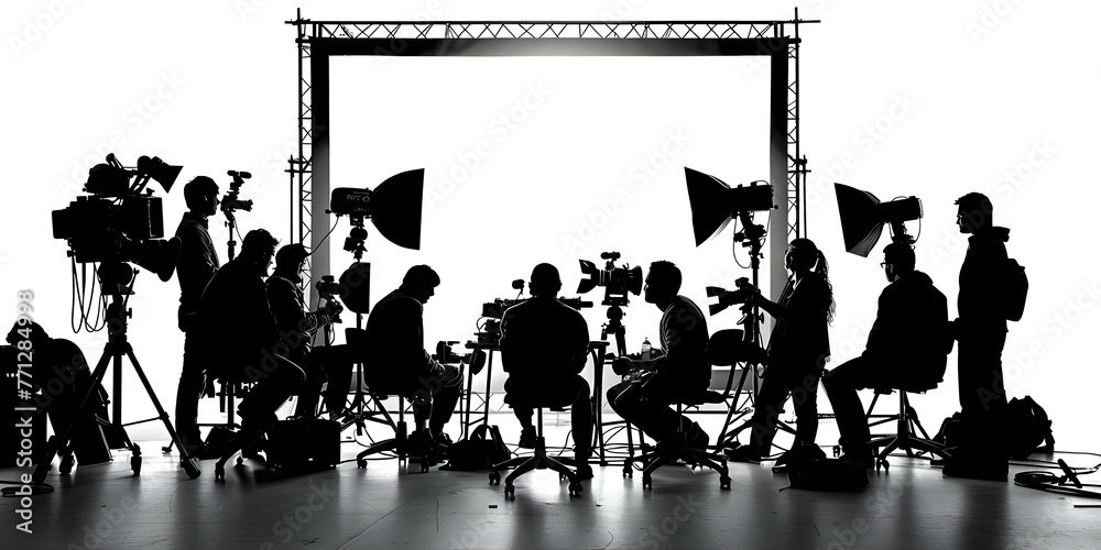 Behind the Scenes: Film Crew Working Together on a TV Commercial in a ...