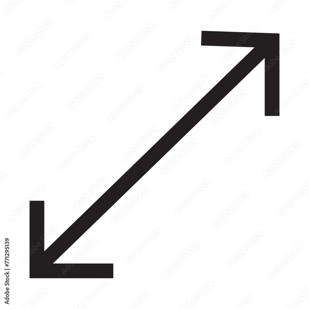 Long straight arrow icons. Black horizontal pointer, direction ...