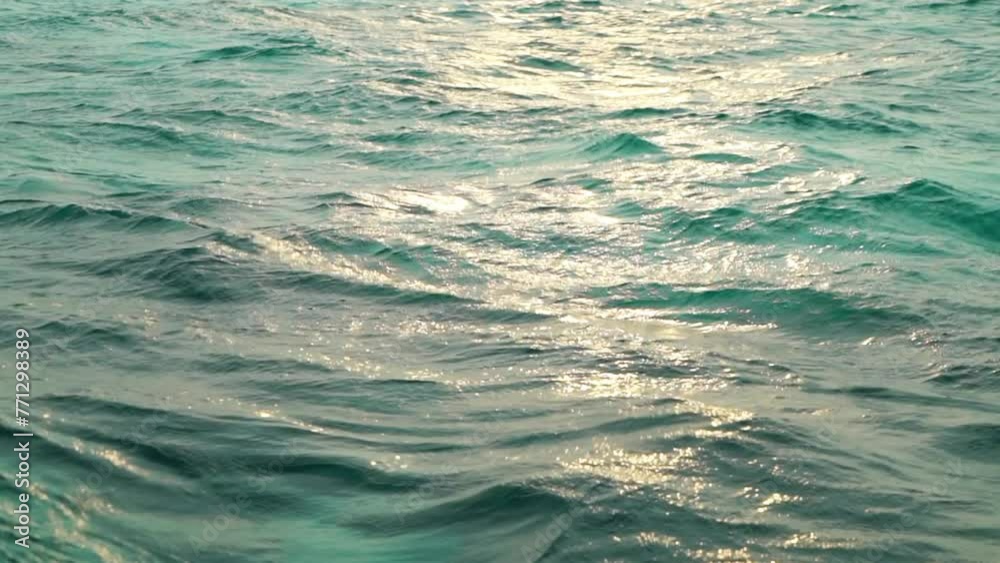 Golden hour Fiji Fijian sea Pacific Ocean sunset wave ripples Viti Levu ...