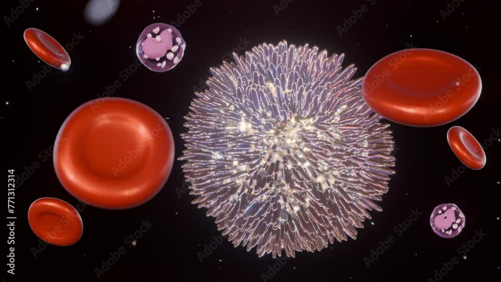 3d animation of Hairy cell leukemia (HCL) is a rare type of chronic leukemia that develops ...