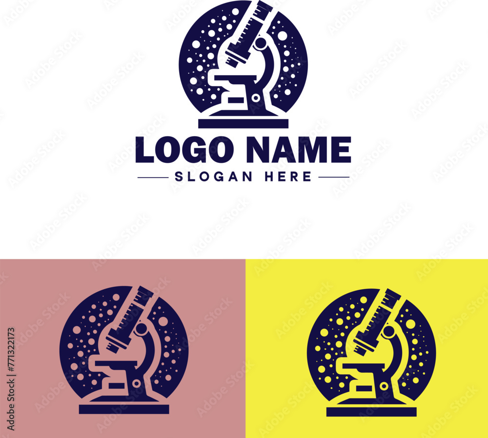 Microscope laboratory medical research scientific healthcare logo icon ...
