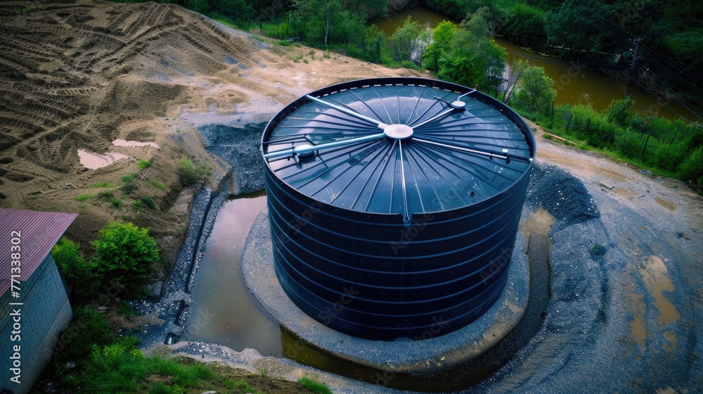 Overhead Water Storage Tank for Residential Water Needs. A View of ...