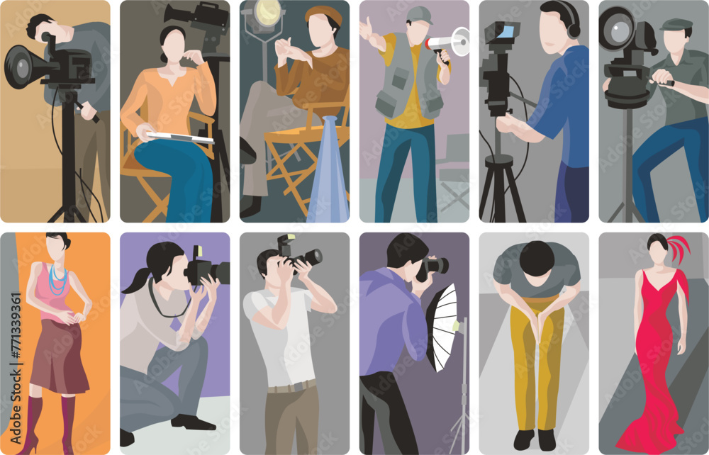 Art professions vector illustrations, collection of artistic and ...