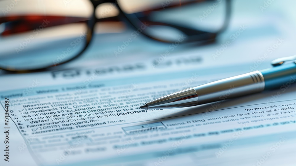 Medical Prescription with Glasses and Pen. Medical prescription form ...