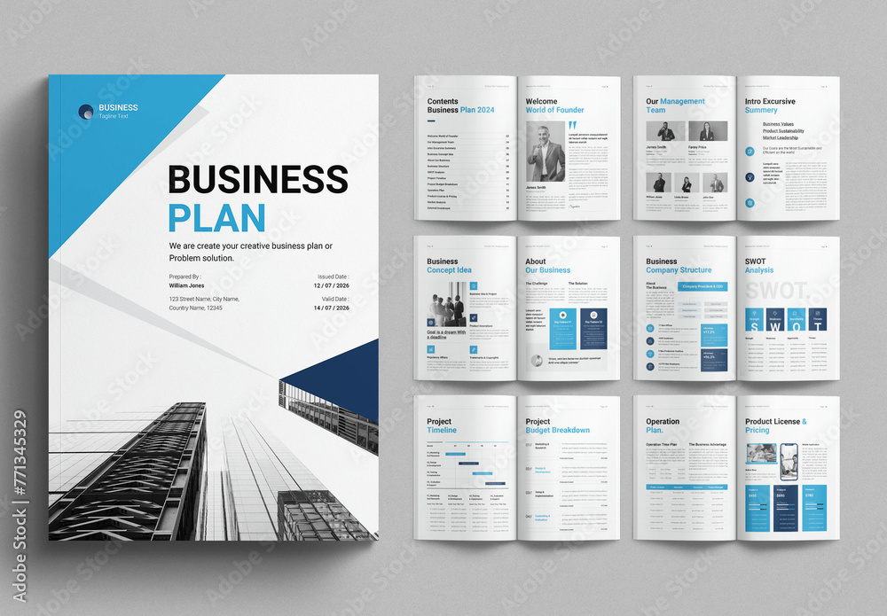 Business Plan Brochure Template Stock Template | Adobe Stock