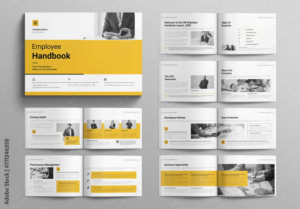 Employee Handbook Layout Design Template Landscape Stock Template ...