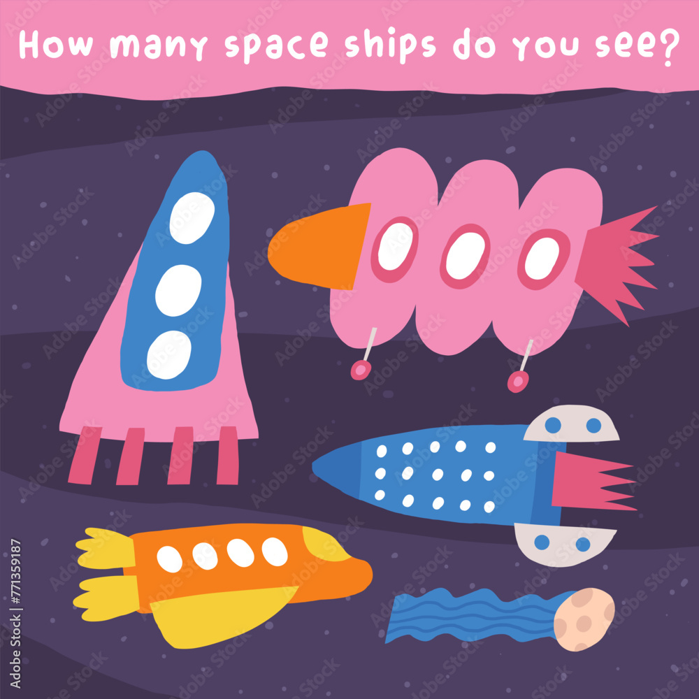 Learn space game for kids. Cute hand drawn doodle funny cosmos ...