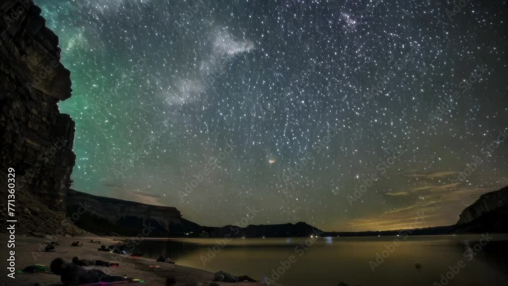 Vidéo Stock In the crystal-clear night sky, countless stars glitter ...