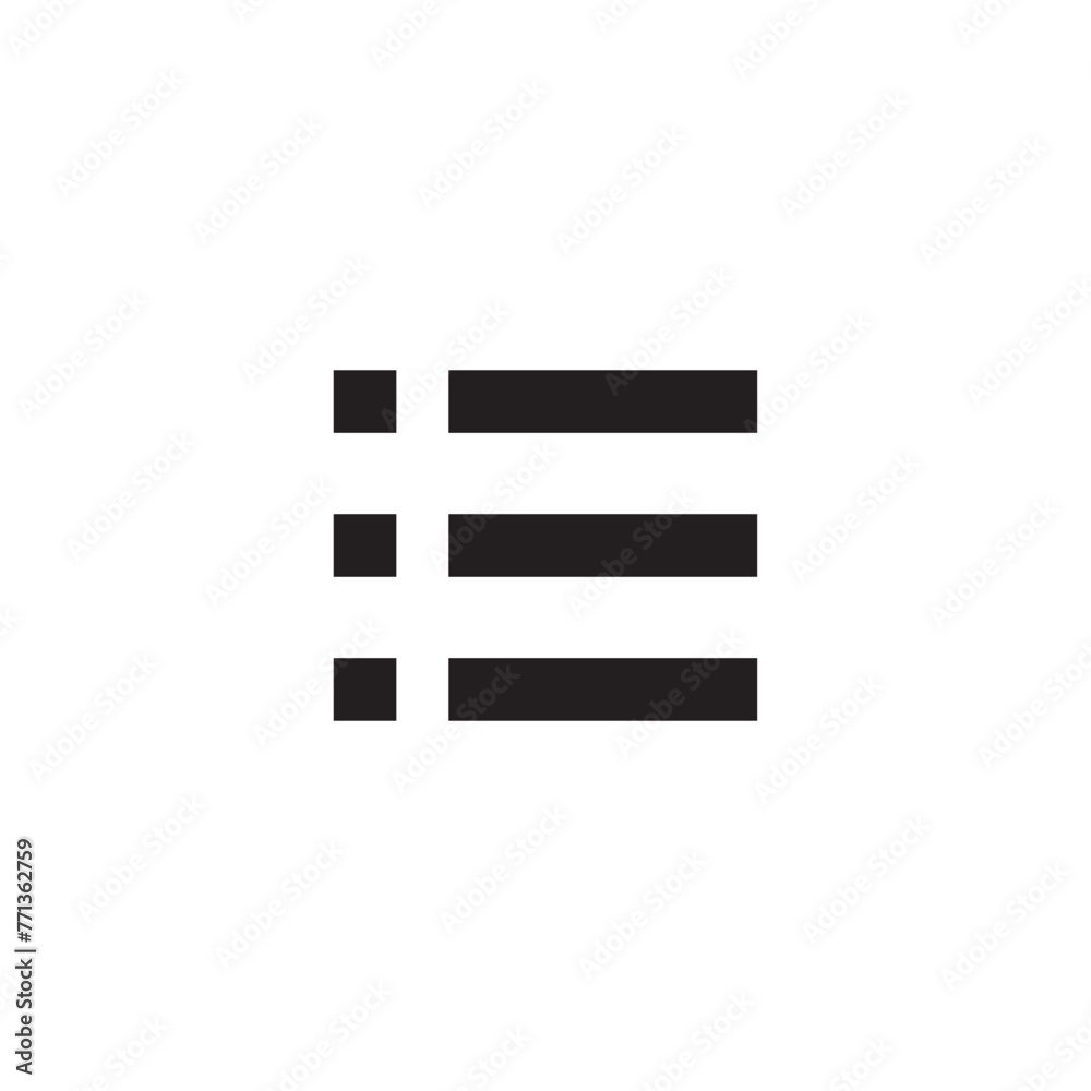 List bullets vector icon. Menu format flat sign design. Formatting ...