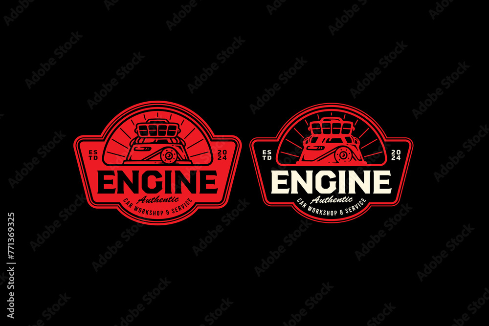 car engine logo design for automotive service, garage, parts and racing ...
