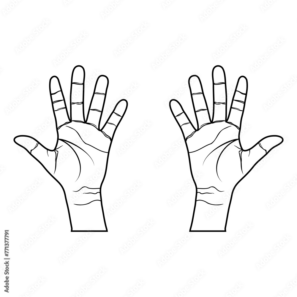 right hand left inner showing 5 fingers, raising 5 fingers black and ...