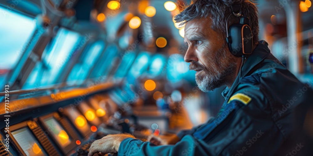 Captain in control of the cruise, Navigation officer on watch during ...
