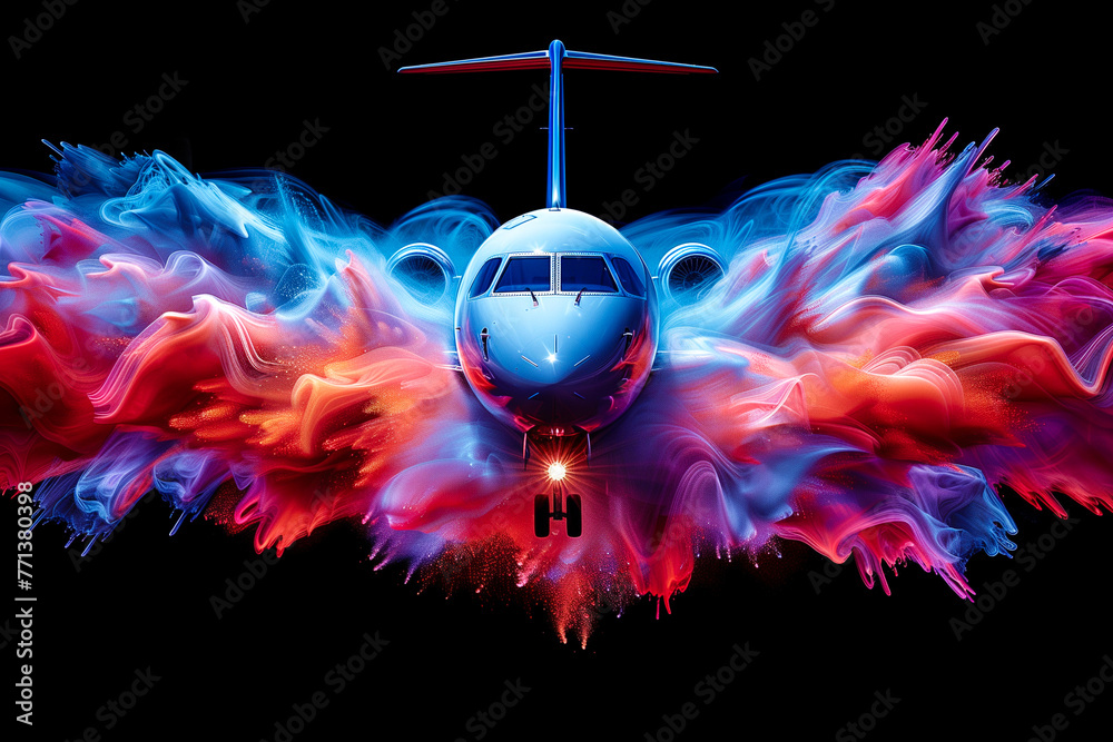 A vibrant portrayal of aerodynamics at work, with colorful airflows ...