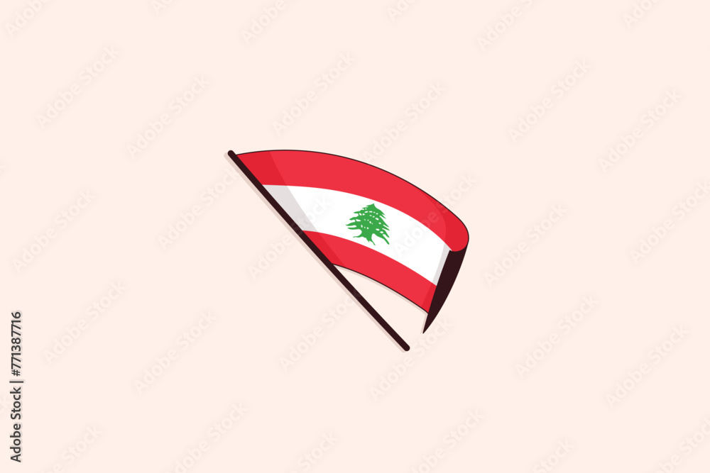Lebanon National Flag with Cedar Tree Emblem - Symbol of Lebanese Pride ...