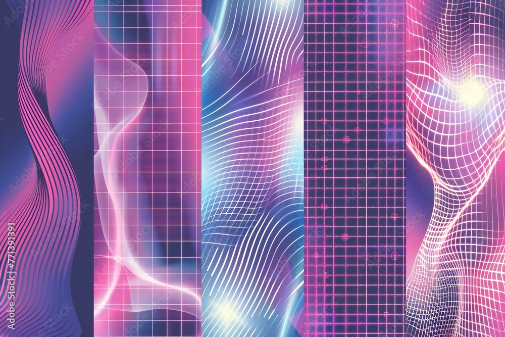 Beautiful purple abstract backgrounds set. Violet neutral backdrop for ...