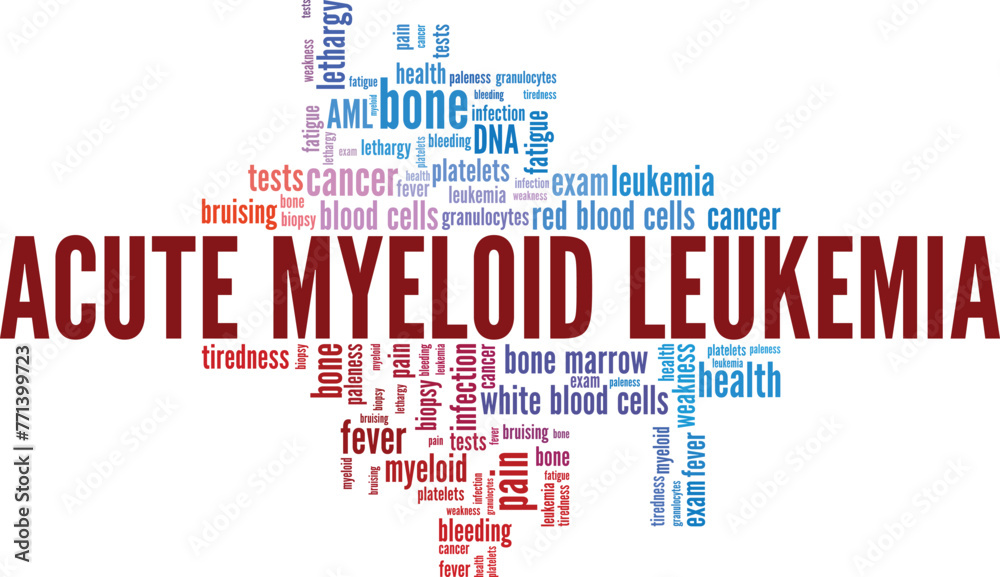 Acute Myeloid Leukemia word cloud conceptual design isolated on white ...