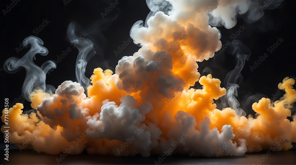 Apricot orange to lemon yellow color gradient texture surface of cloudy ...