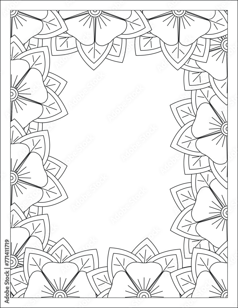Beautiful Zentangle Doodle Floral Borders set for print on product or ...