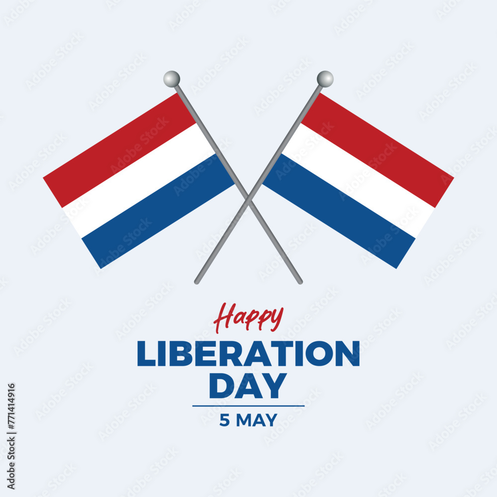 Happy Liberation Day Bevrijdingsdag poster vector illustration.Two ...