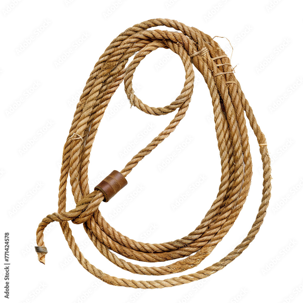 Cowboy lasso, transparent background, isolated image, generative AI ...