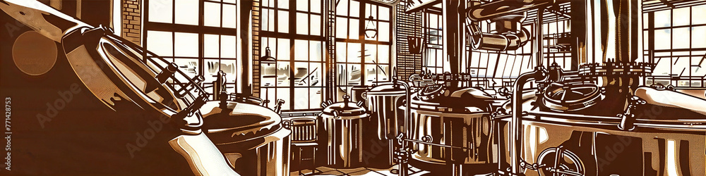 Rustic Brewery Charm, Vintage Distilling Room Etching, Design ...