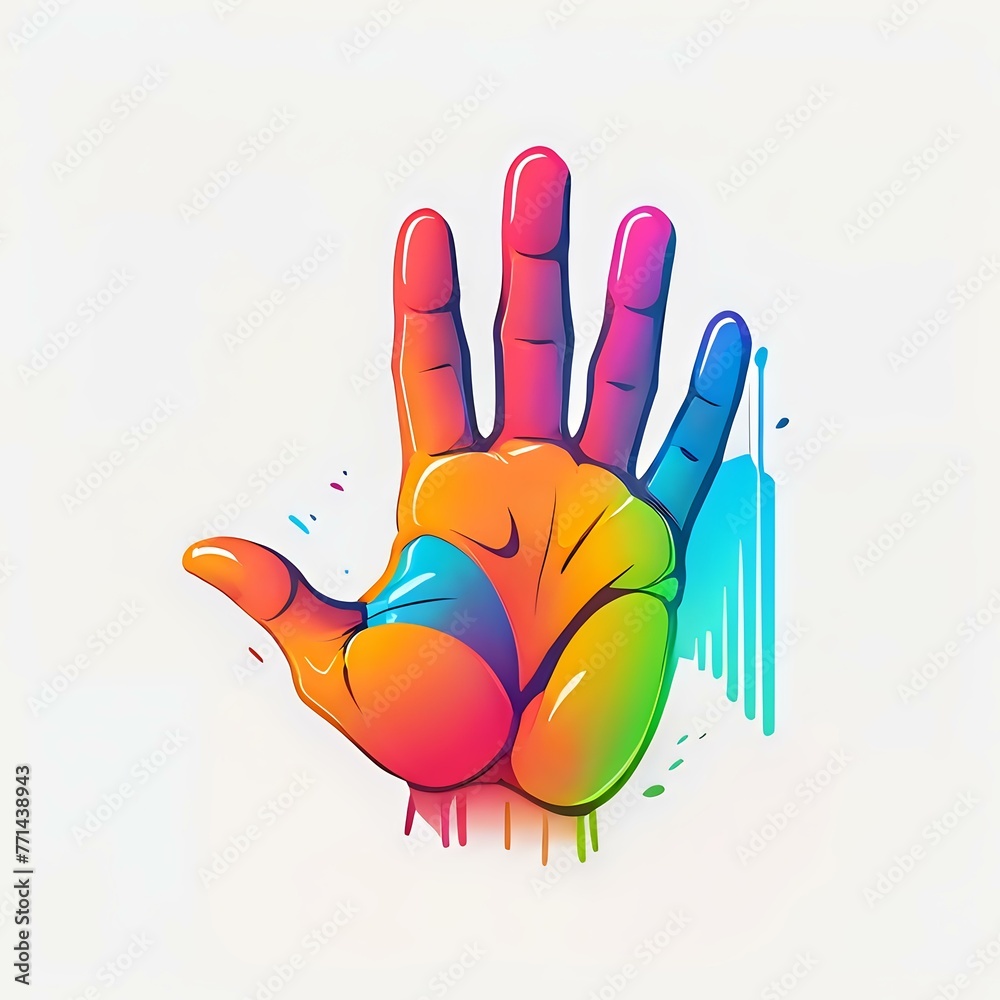 Colorful Creativity Handprint. Vibrant handprint illustration with ...