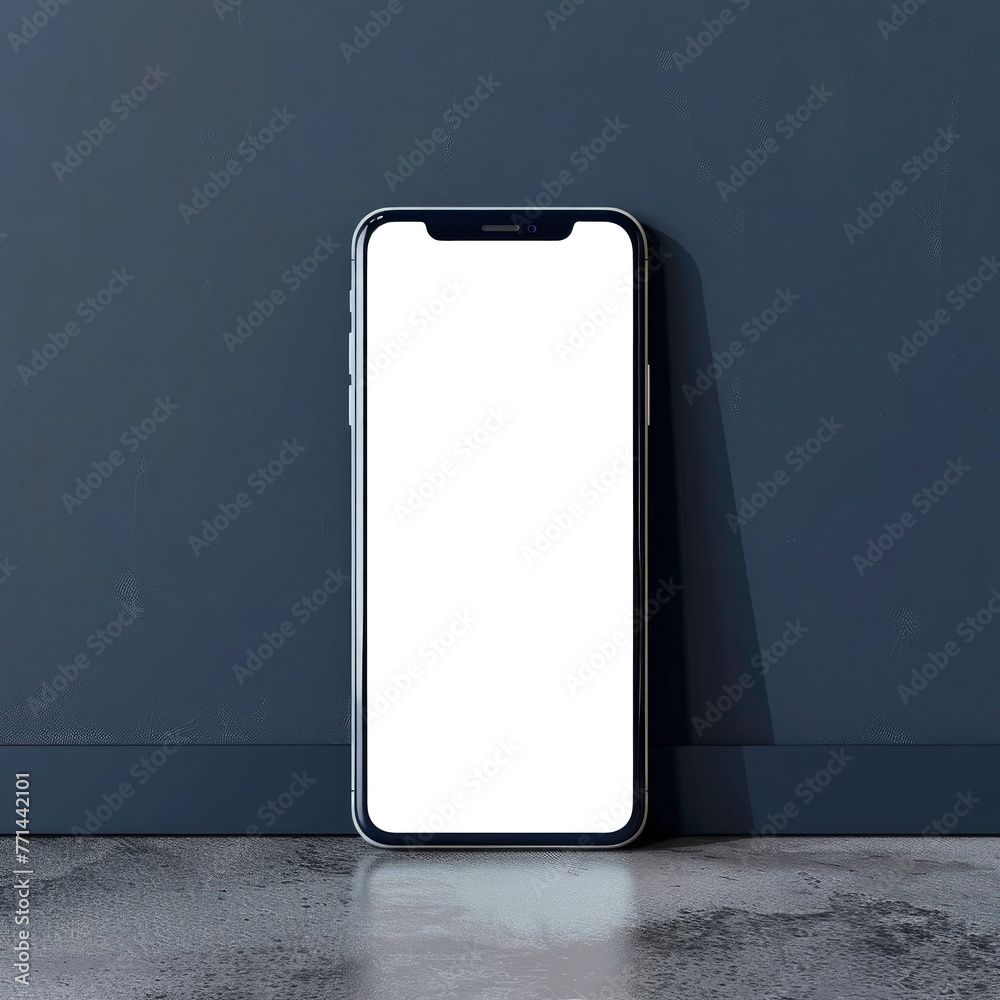 Smart phone screen mock up. A mockup of an iPhone with a blank screen ...
