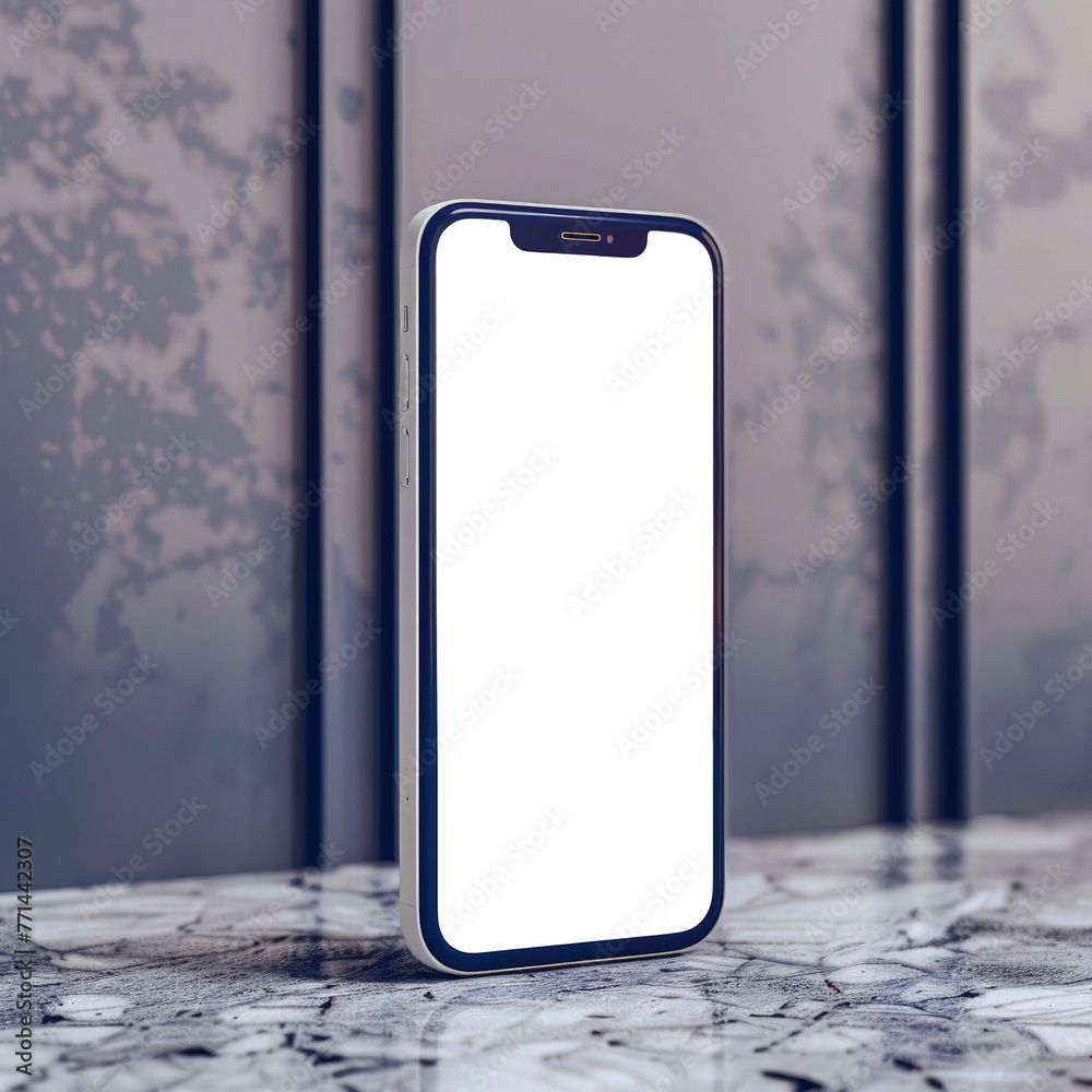 Smart phone screen mock up. A mockup of an iPhone with a blank screen ...
