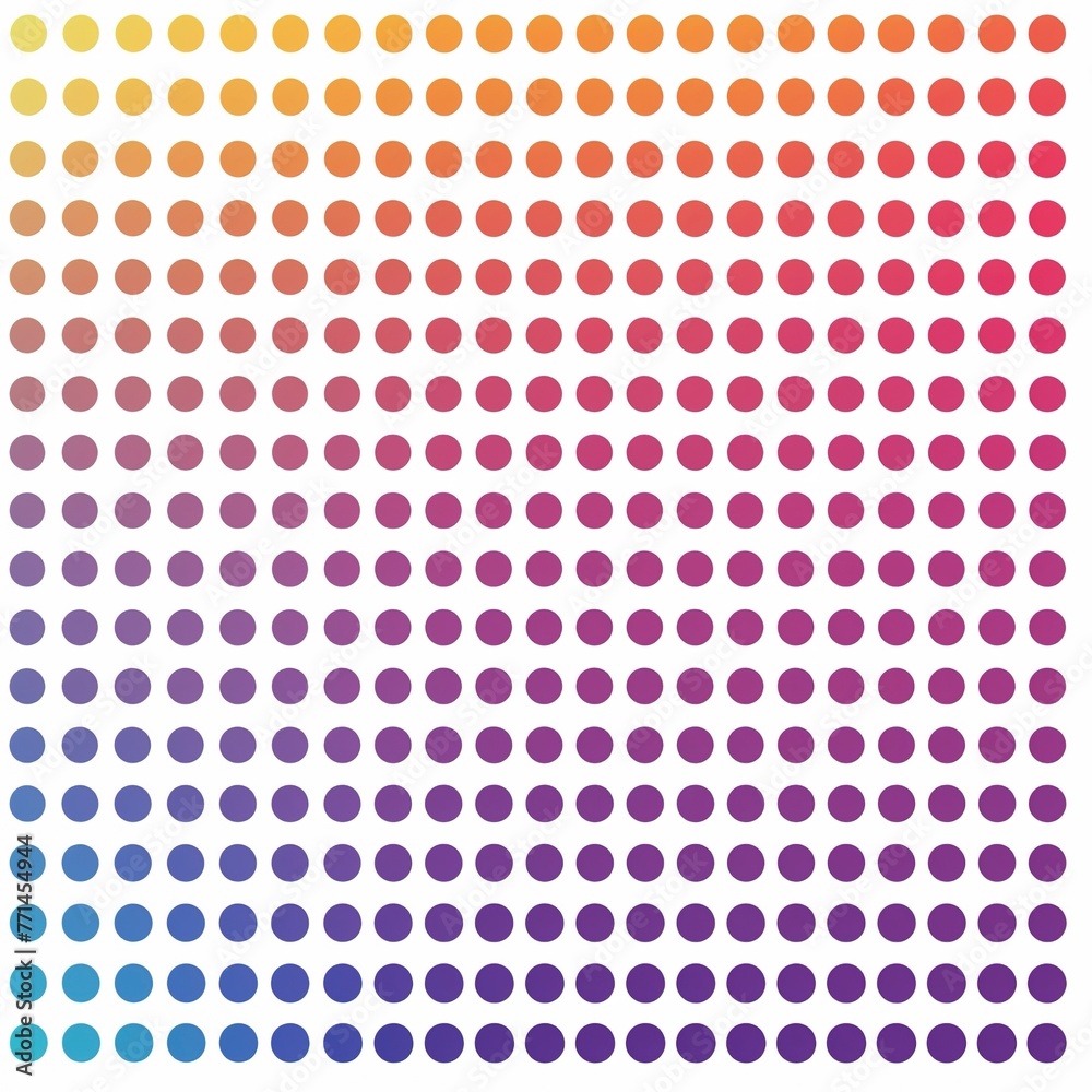 Gradient Polka Dot seamless pattern, each dot fading from one color to ...