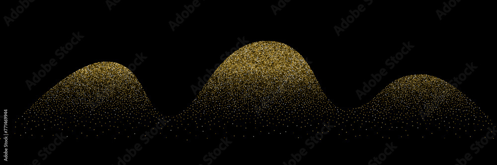 Wave grain stipple golden pattern background. Gold noise dotwork ...