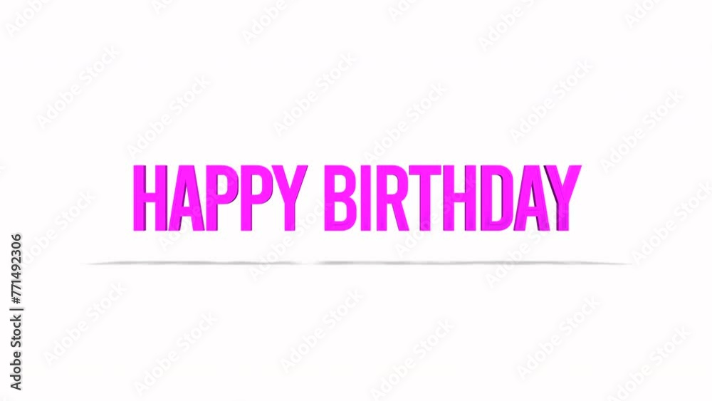 A simple and charming birthday greeting with Happy Birthday in pink ...
