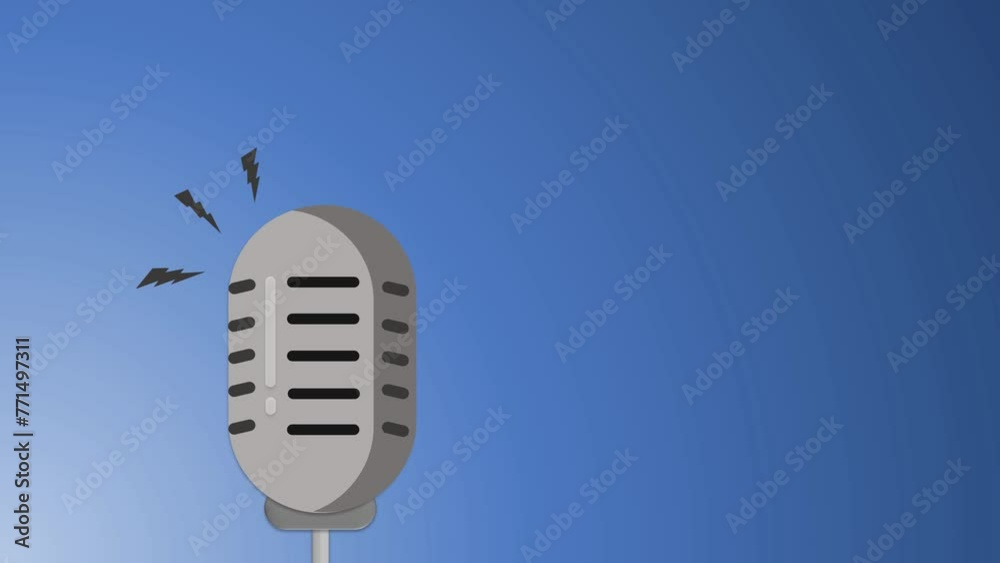 Vidéo Stock Animated background illustration of a retro microphone ...