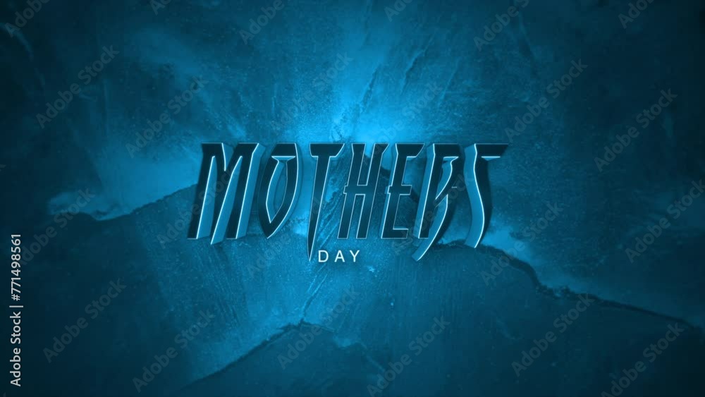 Bold and stylish cursive font spelling out Mothers Day on a dark blue ...