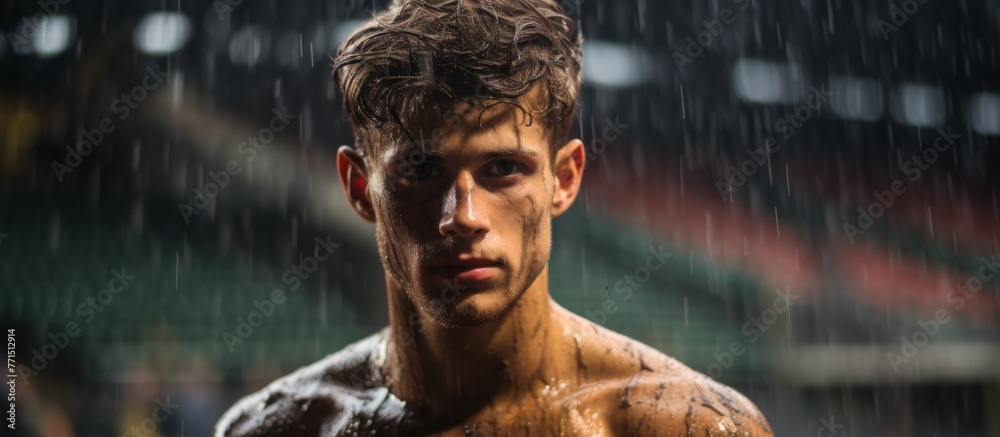 A barechested bodybuilder, resembling a fictional character from an ...