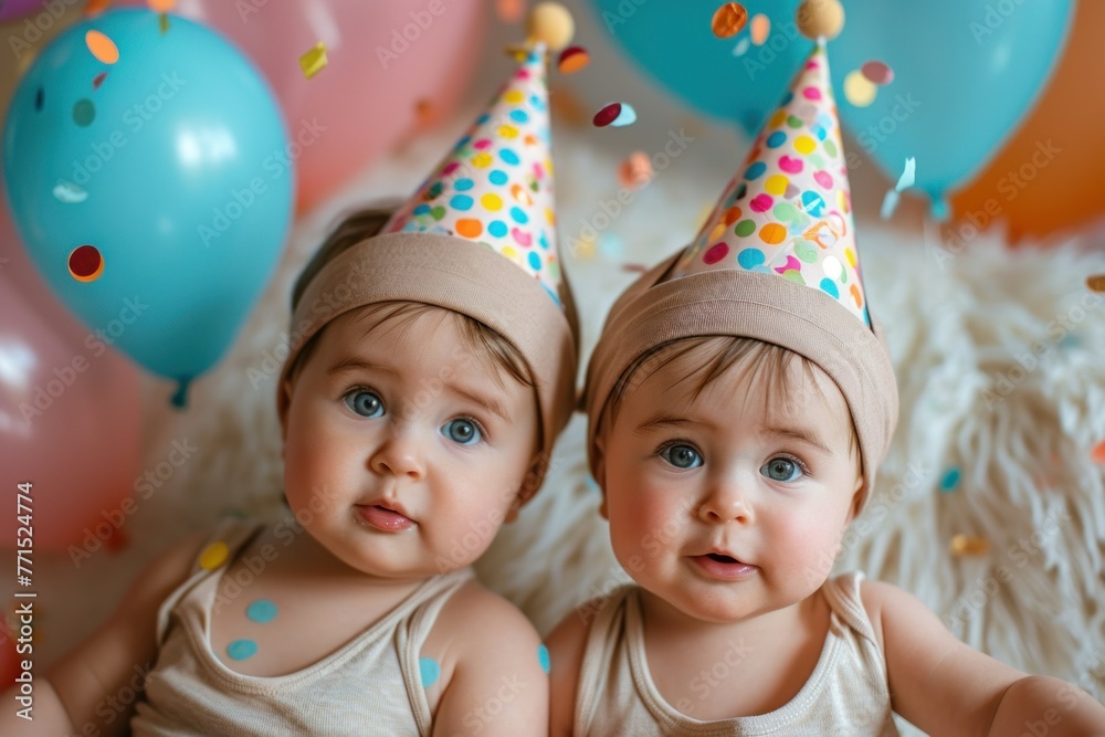 Gemini birthday bash in full swing, kids happily clutching balloons and ...