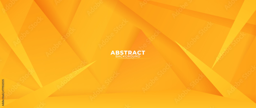 Composition of yellow gradient beveled triangle shape. For banner ...