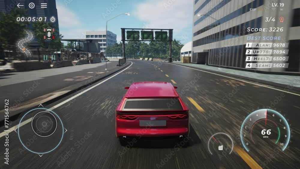 Fake Game Animation Drifting To Gain Score On Racing Track. Fake Mobile ...