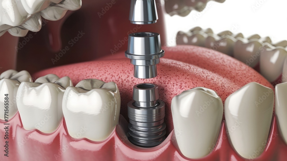 Mental model dental implant installation procedure, way of restoring ...