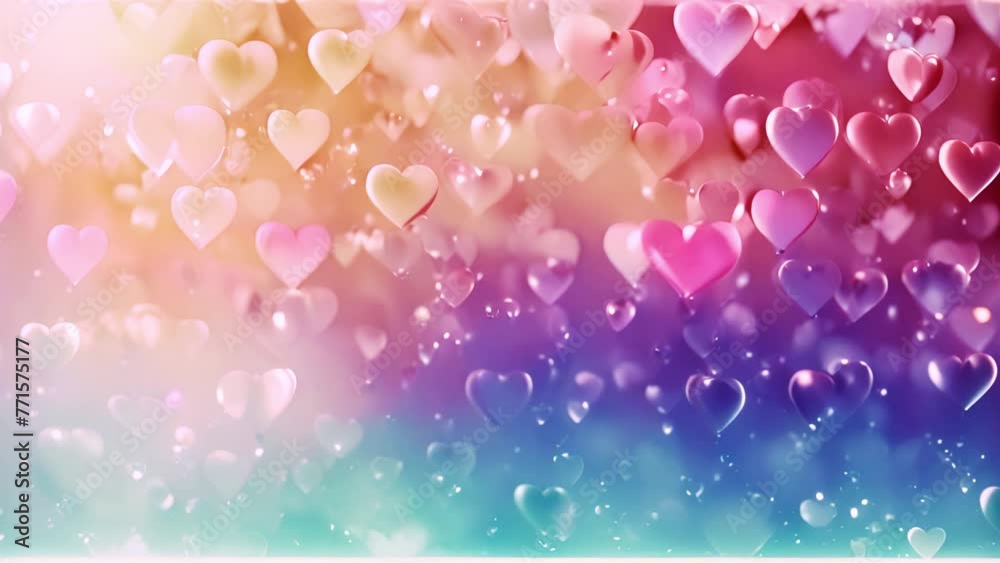 Vidéo Stock Heart background pastel colors. A vibrant and whimsical ...