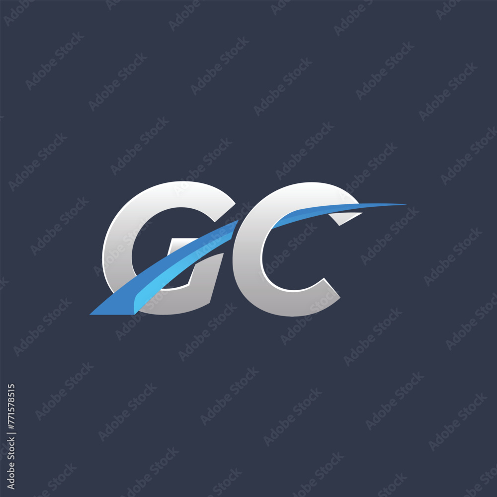 Initial letters GC vector illustrations designs with overlapping swoosh ...