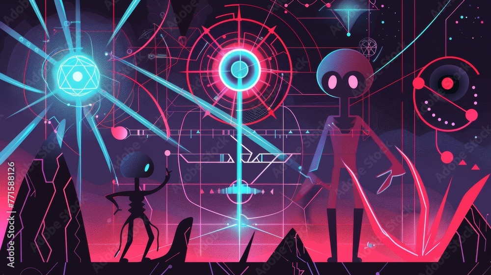 Alien creatures harnessing dark dimension energies, a scientific ...