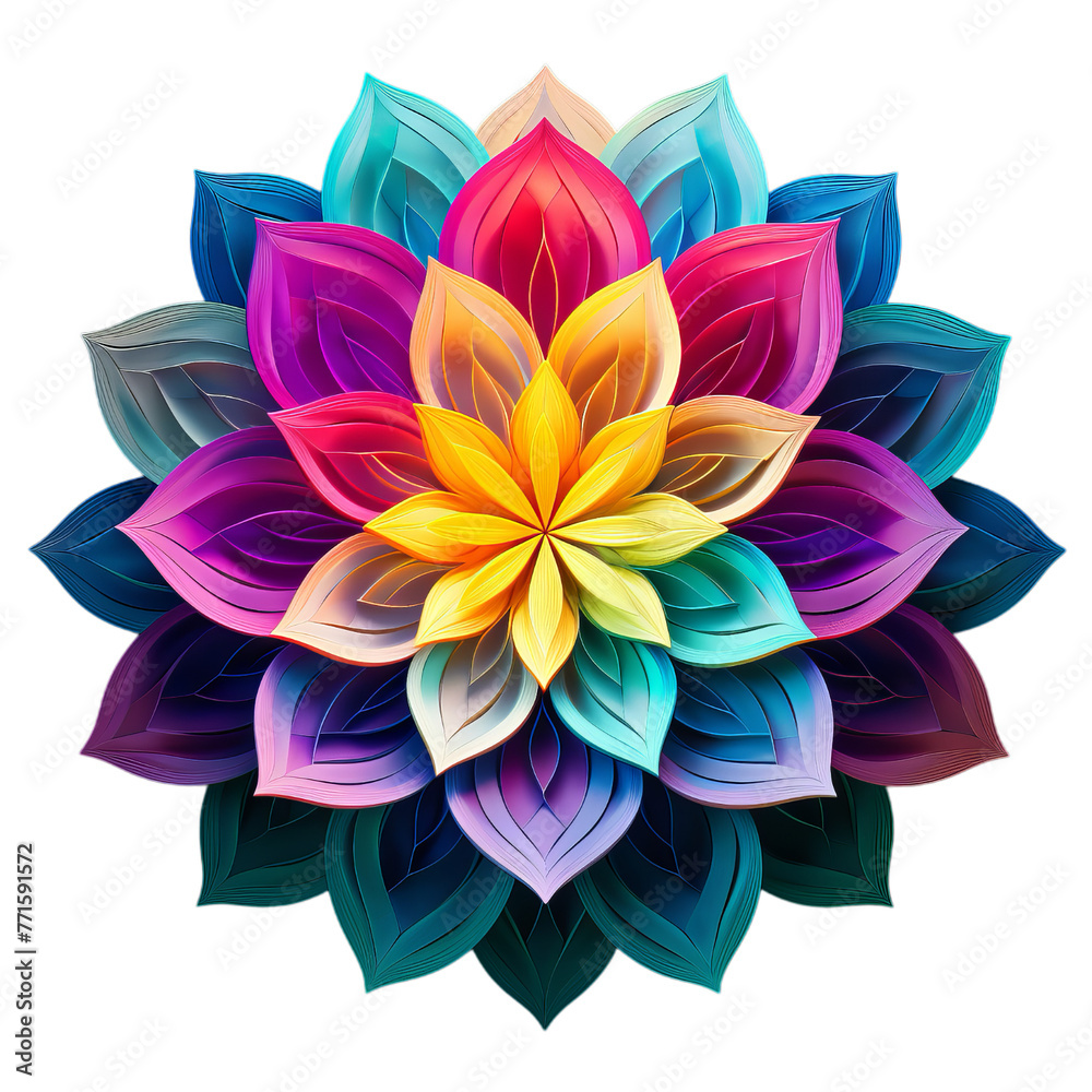 Flower petals Colorful Fibonacci sequence, Isolated on transparent PNG ...
