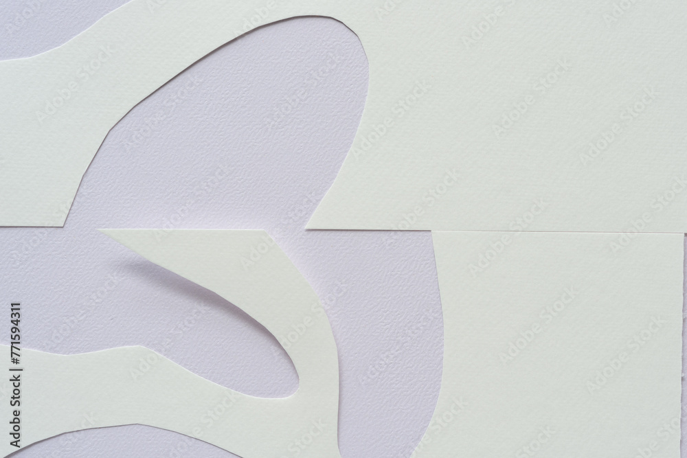 abstract paper shapes with rounded or oval shape cutouts on toned paper ...