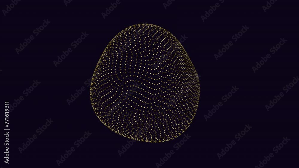 A 3D gold sphere composed of closely arranged dots creates the visual ...